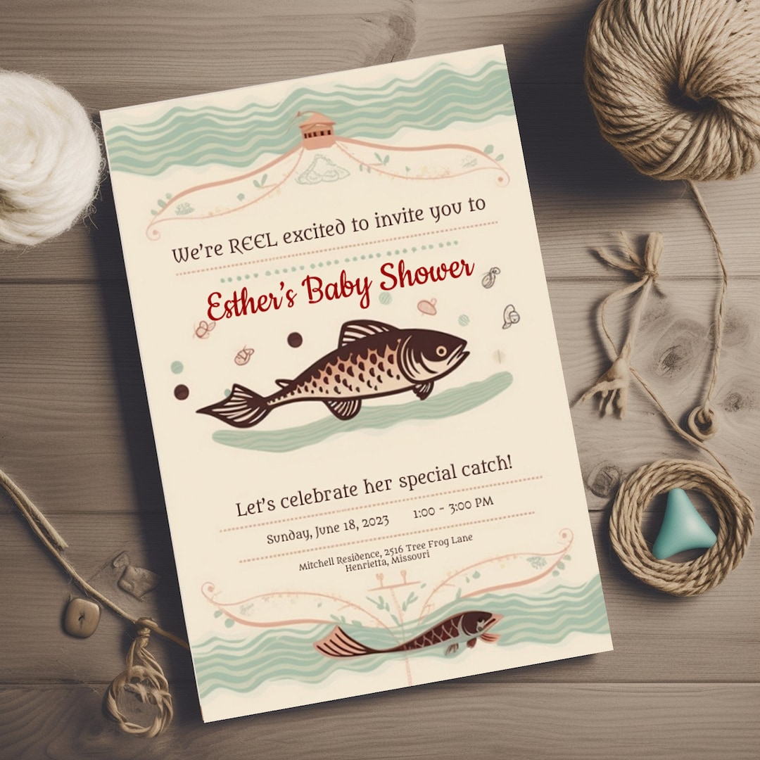 Fishing Baby Shower Invitation,nautical Baby Shower Invitation,ocean ...