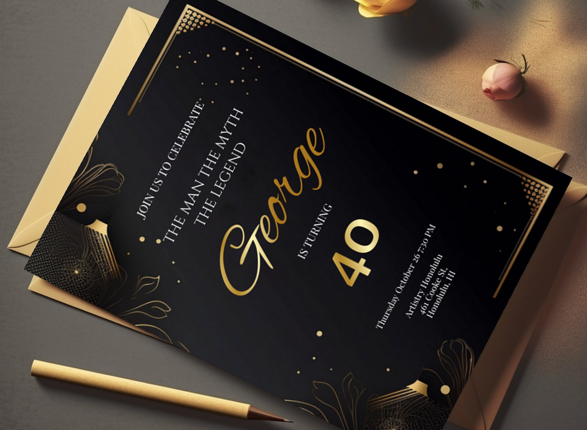 40th Birthday Invitation,bluey Birthday Party,40th Birthday Invitation for Men,rose Gold ...