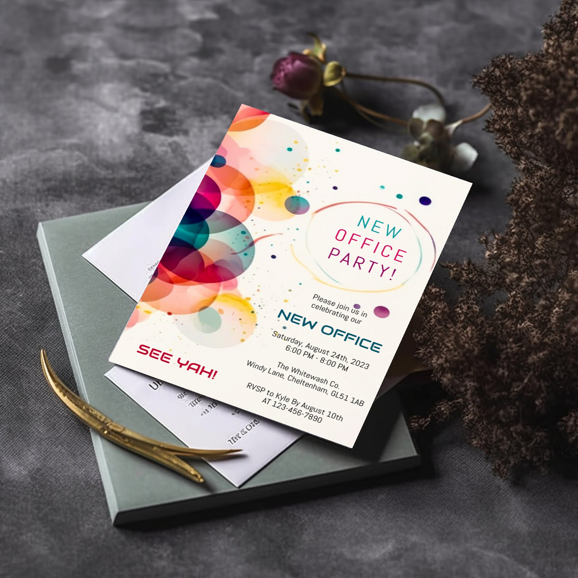 Grand Opening Invitation,new Office Invitation,company Party Invitation ...