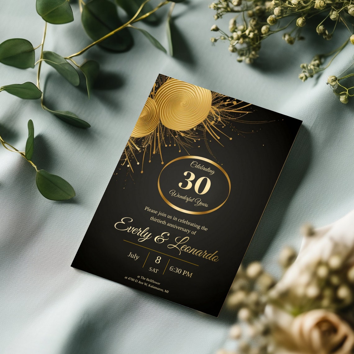 30th Anniversary Invitation,anniversary Invite,anniversary Party ...