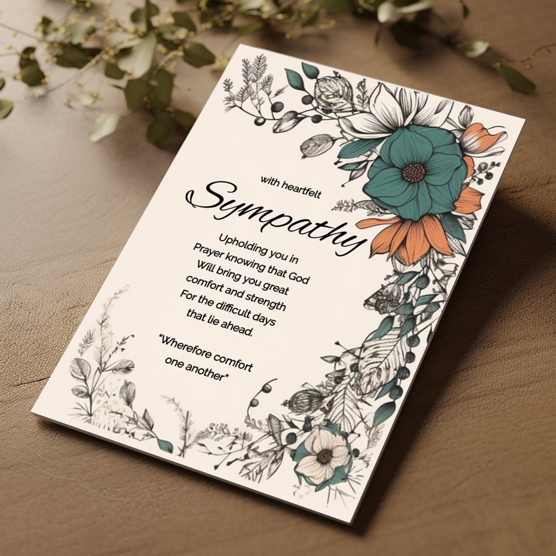 Sympathy Card Printable,bereavement Card,instant Download Card,sorry ...