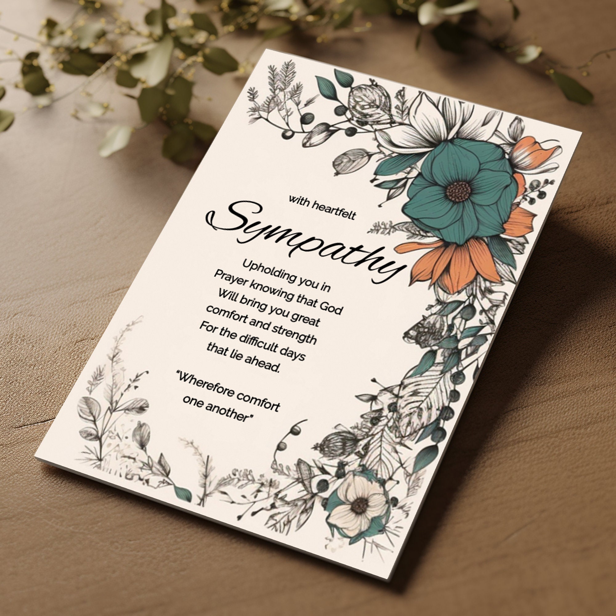 Sympathy Card Printable,bereavement Card,instant Download Card,sorry ...