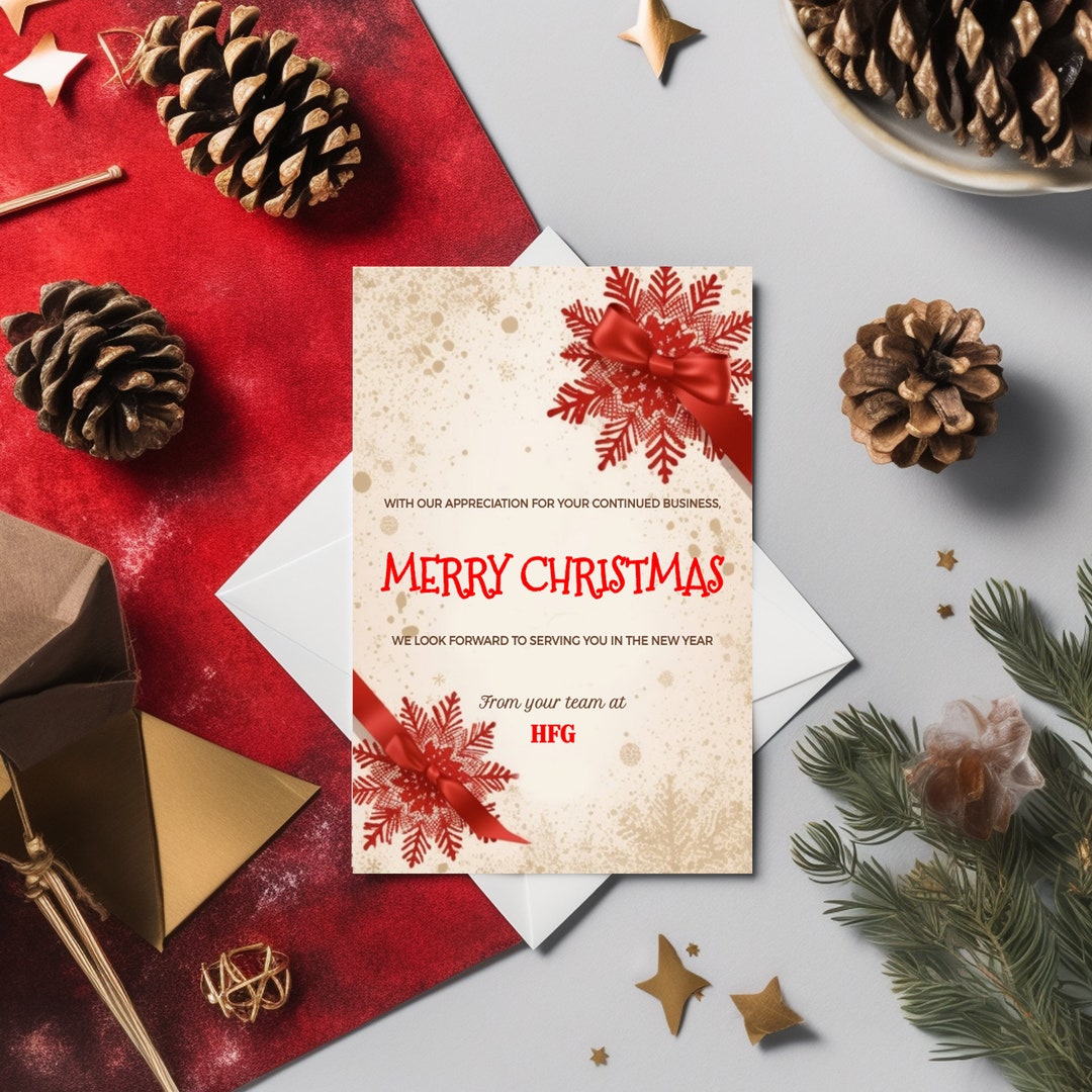 Christmas Card Template,merry Christmas Card,holiday Card Template ...