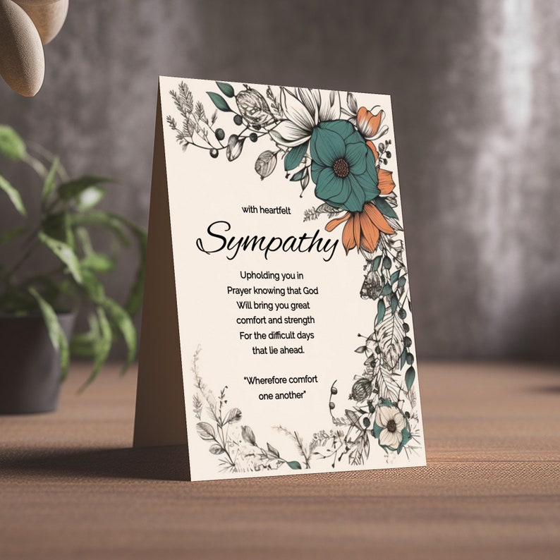 Sympathy Card Printable,bereavement Card,instant Download Card,sorry ...
