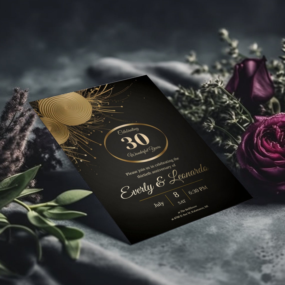 30th Anniversary Invitation,anniversary Invite,anniversary Party ...