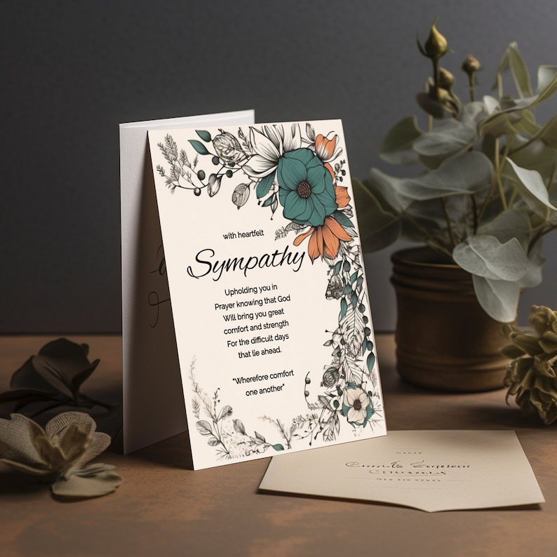 Sympathy Card Printable,bereavement Card,instant Download Card,sorry ...