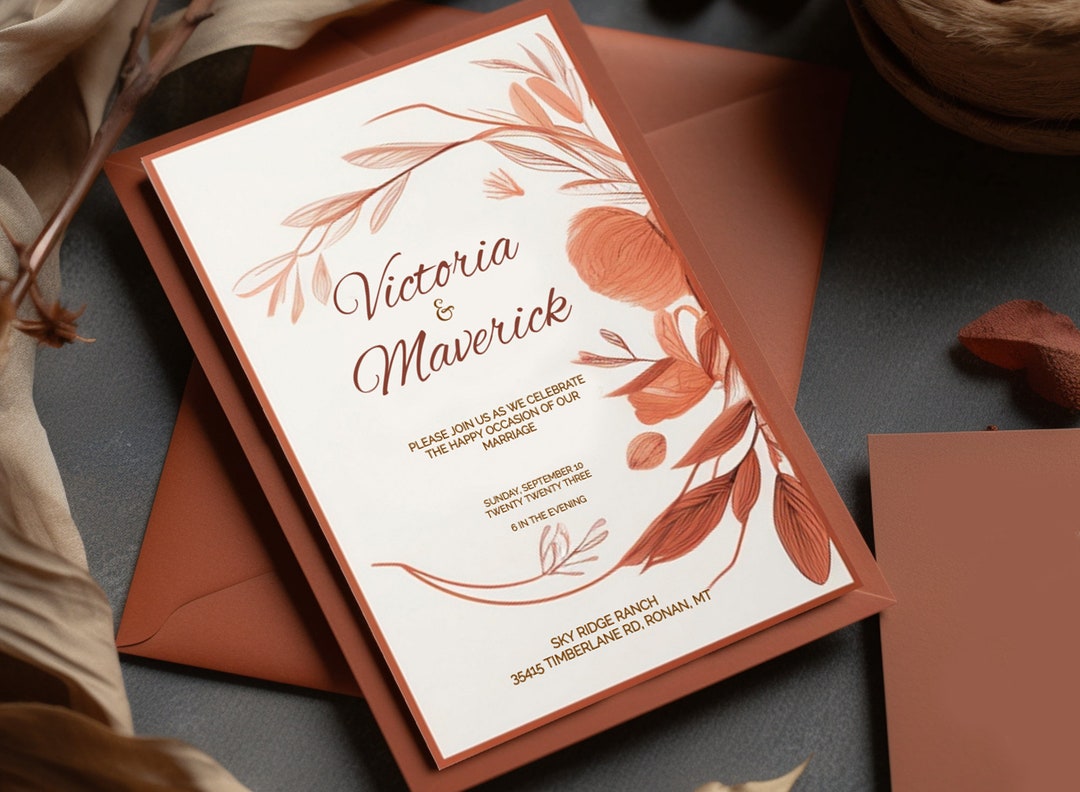 Terracotta Wedding,terracotta Wedding Invitation,terracotta Invite ...