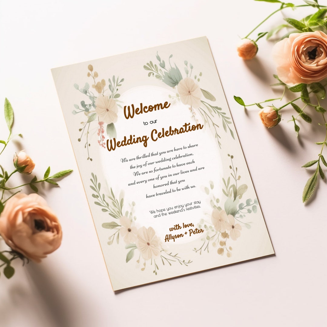Welcome to Our Wedding,wedding Welcome Card,wedding Events Card,wedding ...