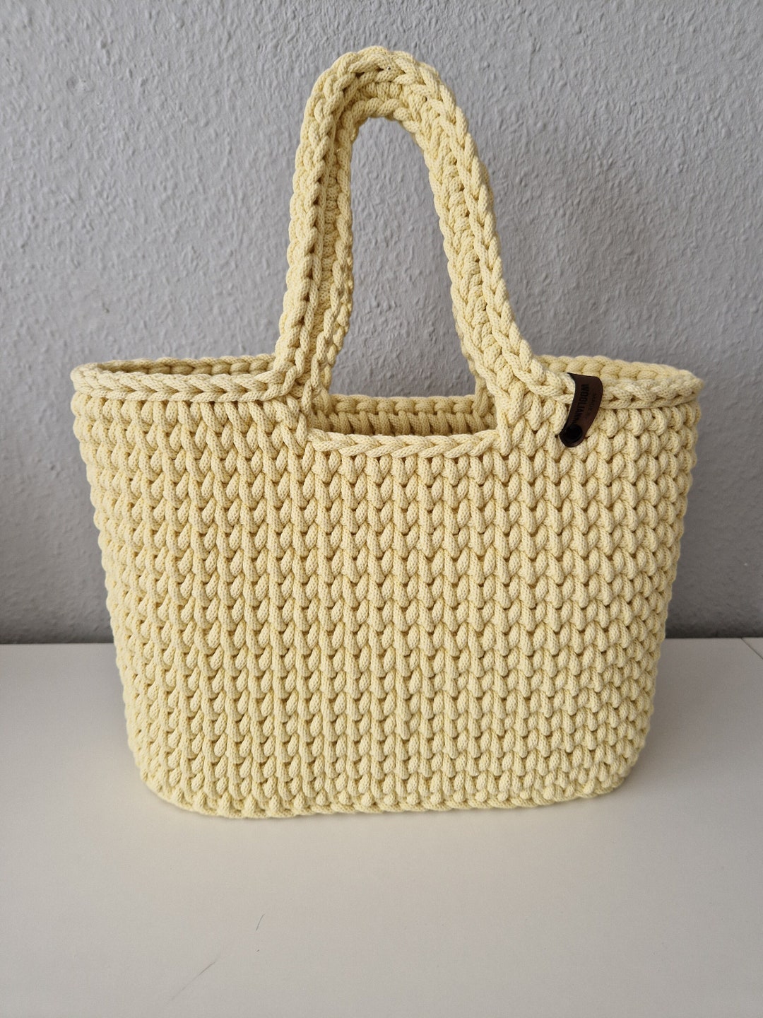 Shoppers Bag Crocheted Office Bag Market Bag Top Handle Bag Crochet Bag ...
