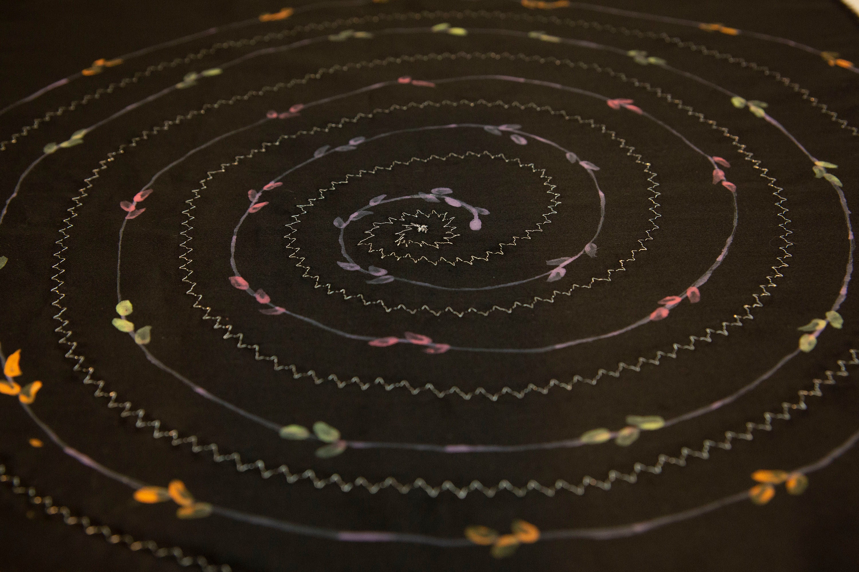 Altar Tarot Cloth, Divination Cloth, Spiral, Hand Painted Embroidered ...