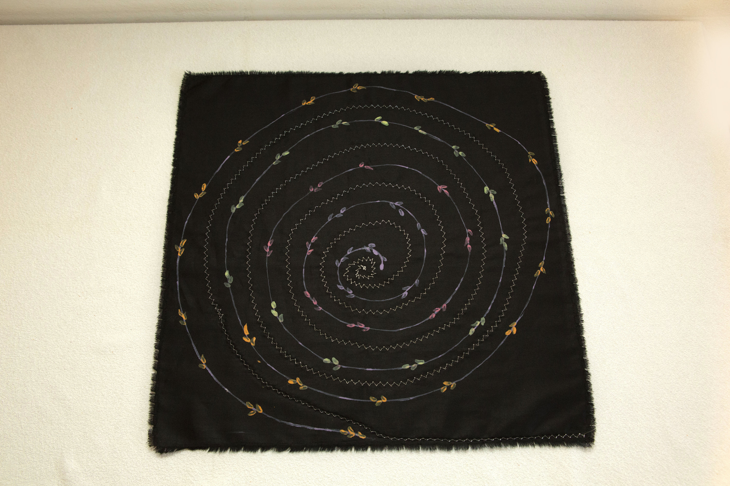Altar Tarot Cloth, Divination Cloth, Spiral, Hand Painted Embroidered ...