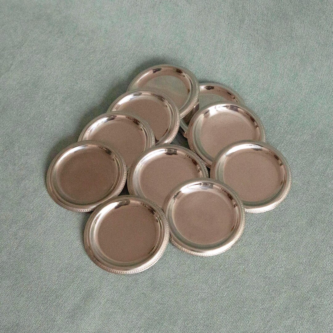 Set of 10 Plates Brevettato G.A. INOX 18/10 Italy, Ritual Offering ...