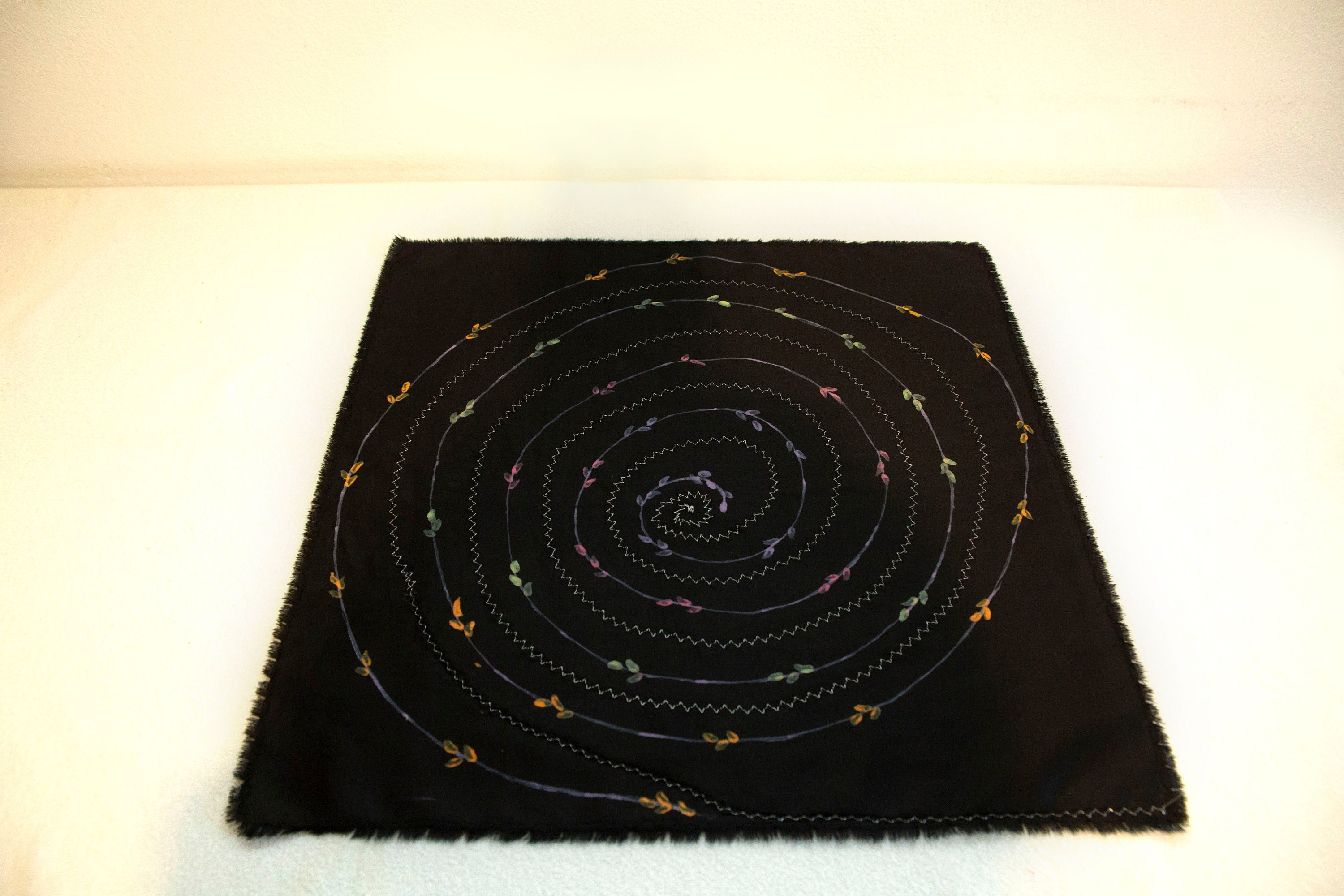 Altar Tarot Cloth, Divination Cloth, Spiral, Hand Painted Embroidered ...