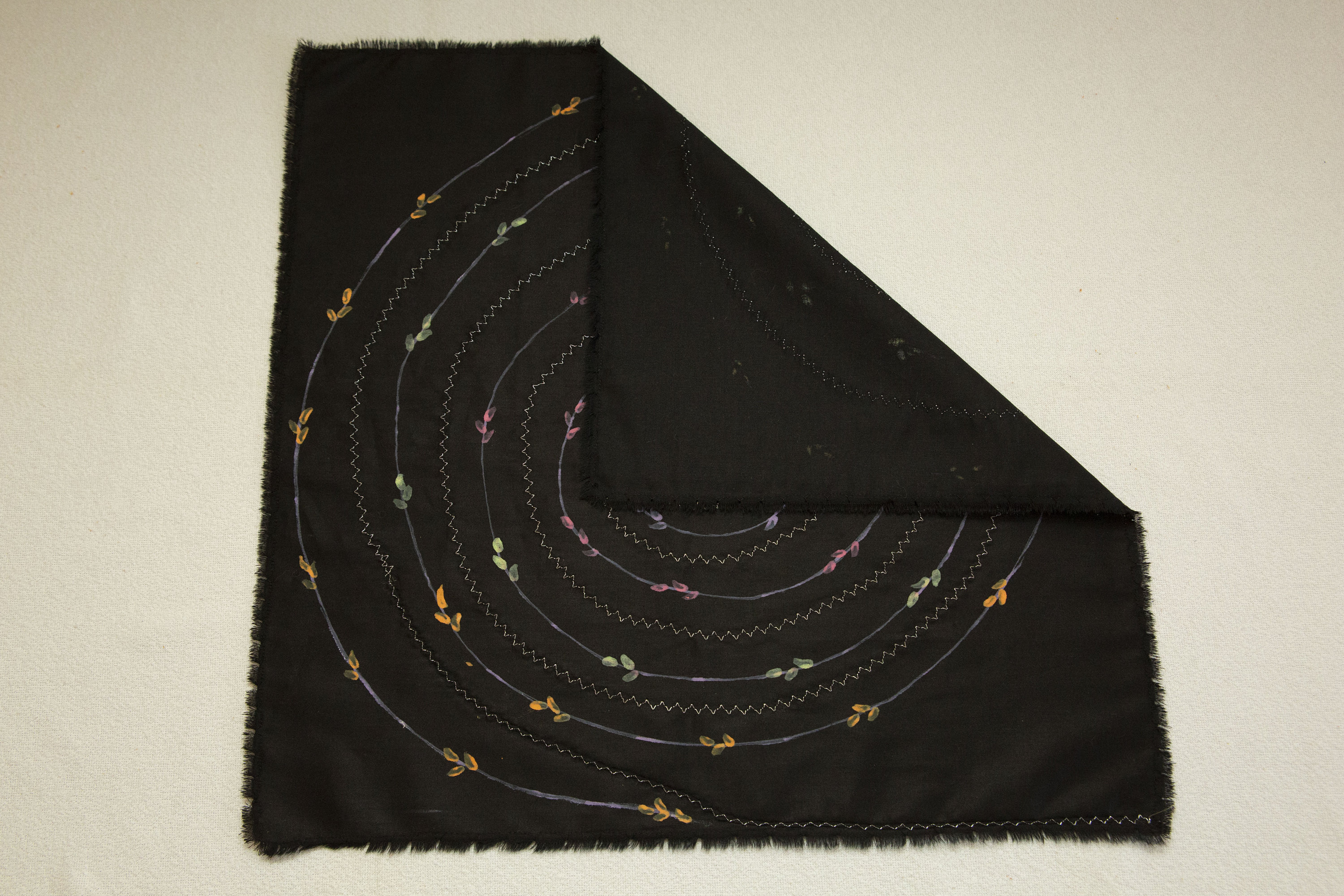 Altar Tarot Cloth, Divination Cloth, Spiral, Hand Painted Embroidered ...