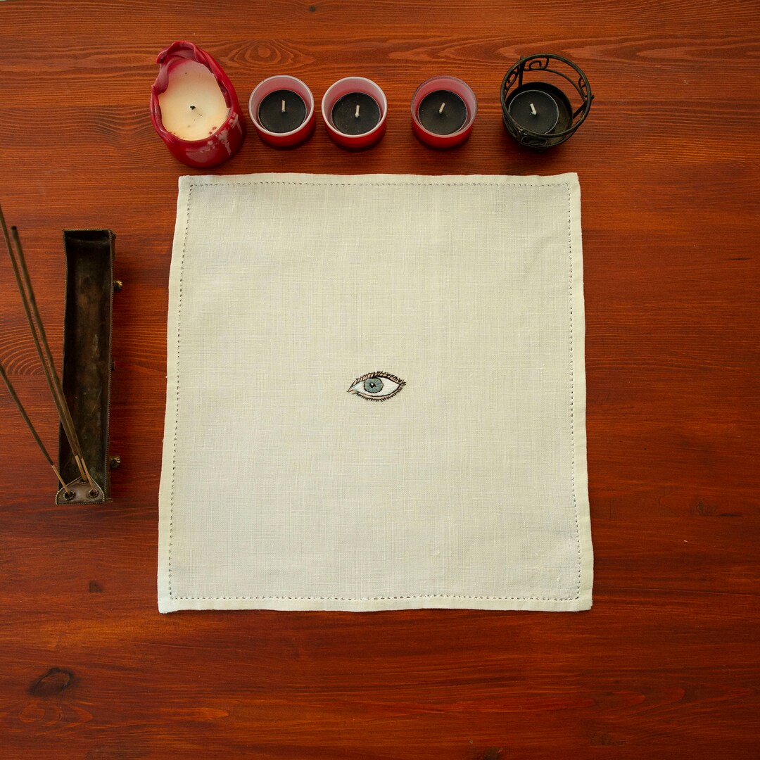 Altar Tarot Cloth, Divination Cloth, Hand Embroidered Cloth, Ceremonial ...