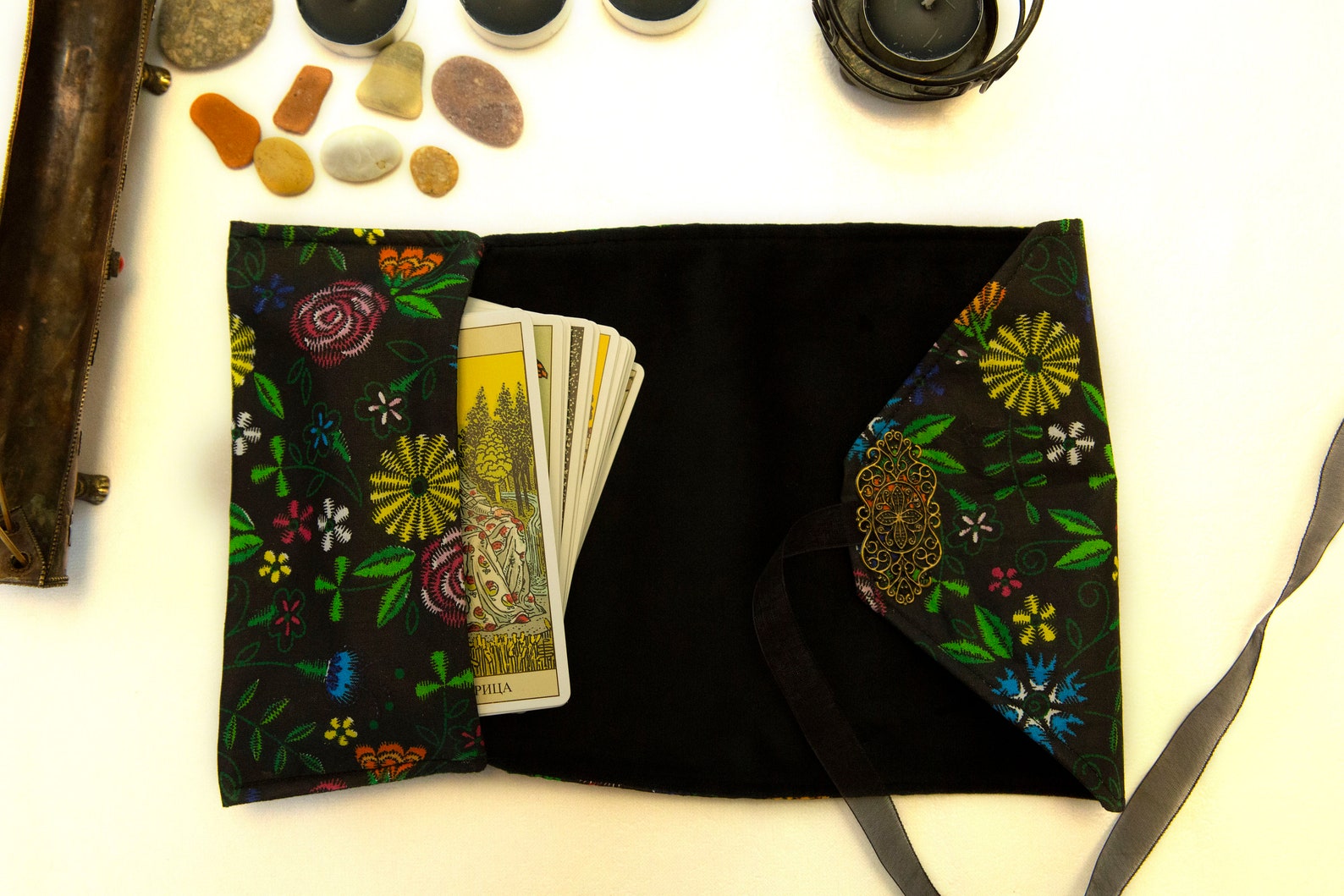 Tarot Wrap, Tarot Bag, Black Tarot Pouch, Tarot Case, Tarot Deck, Tarot ...