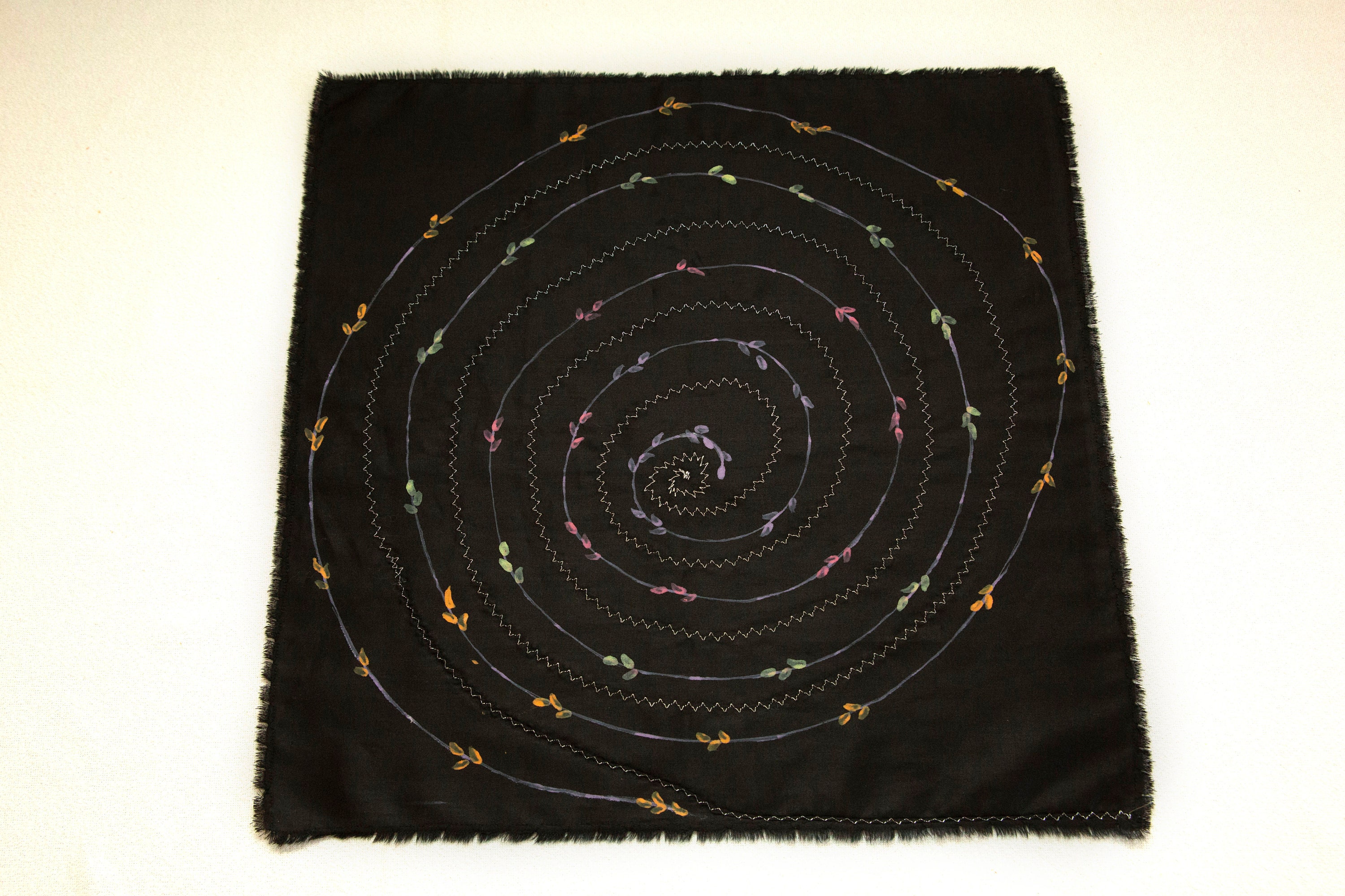 Altar Tarot Cloth, Divination Cloth, Spiral, Hand Painted Embroidered ...