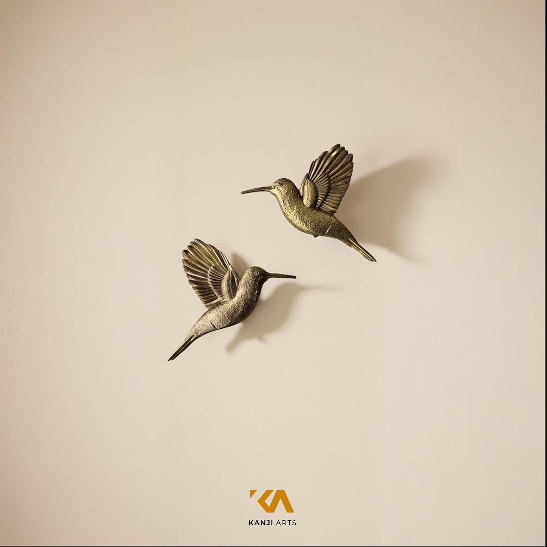 Solid Brass Flying Birds Wall Art - Mid Century Modern Coastal Decor ...