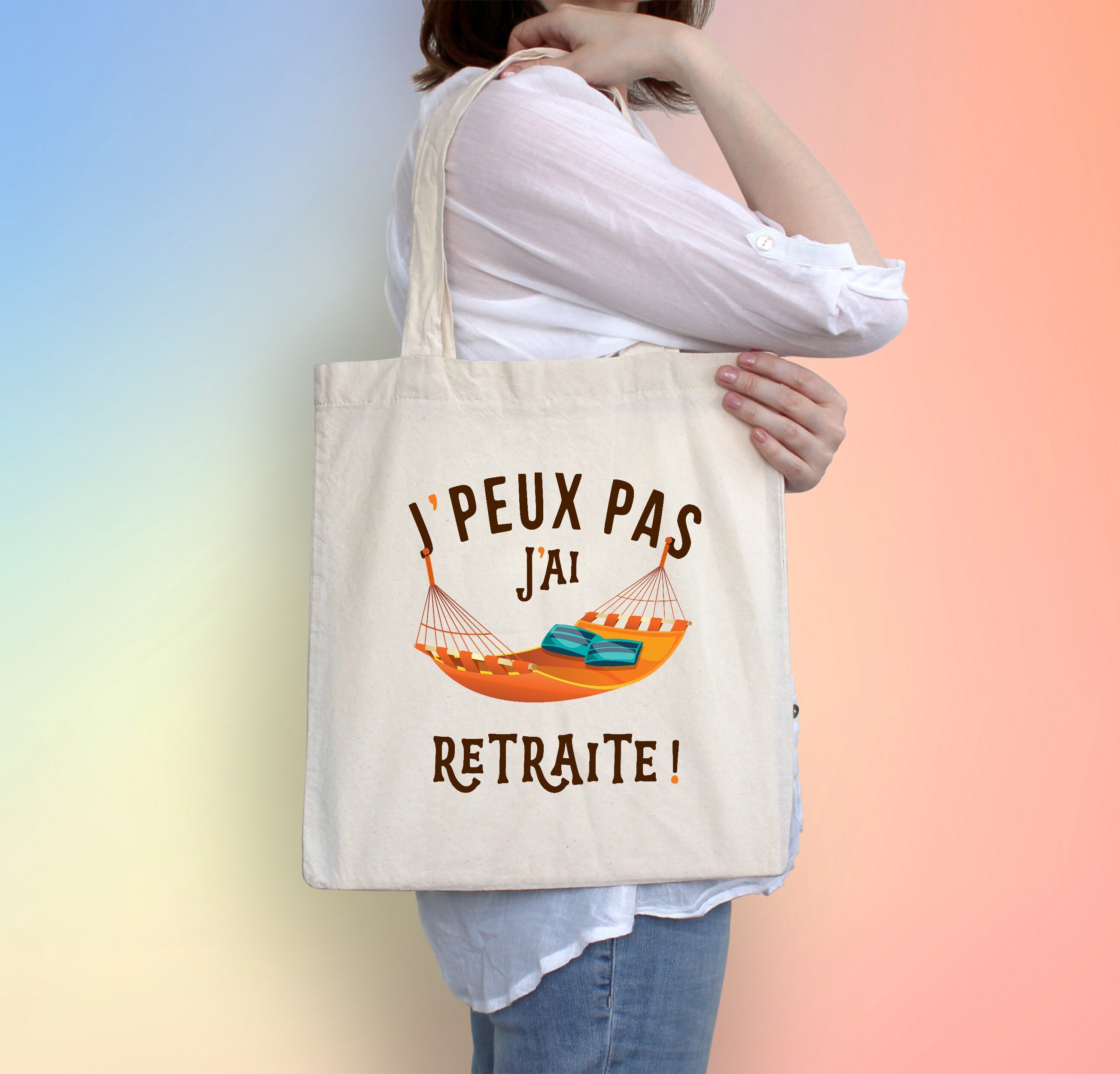 Tote bag personnalisé retraite j'peux pas j'ai - Etsy France
