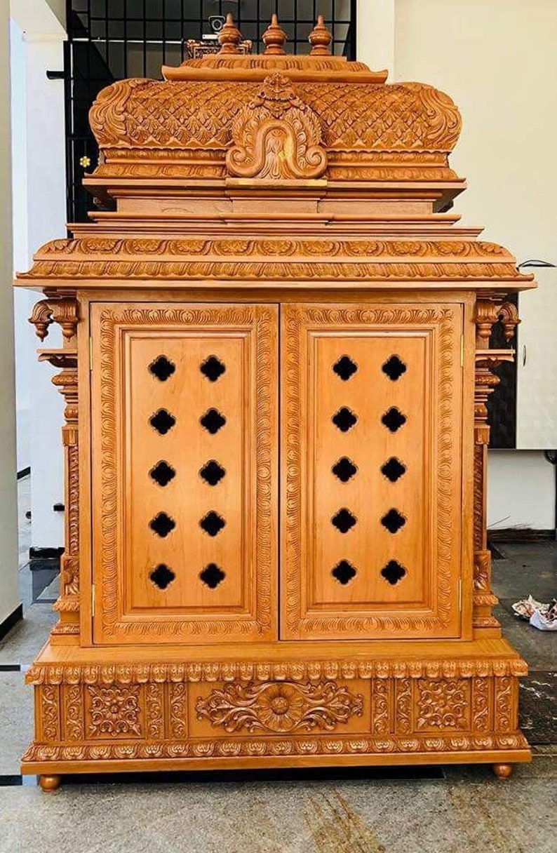 Handcrafted Teak Wood Pooja Mandir or Mantapa for Home Decor - Etsy