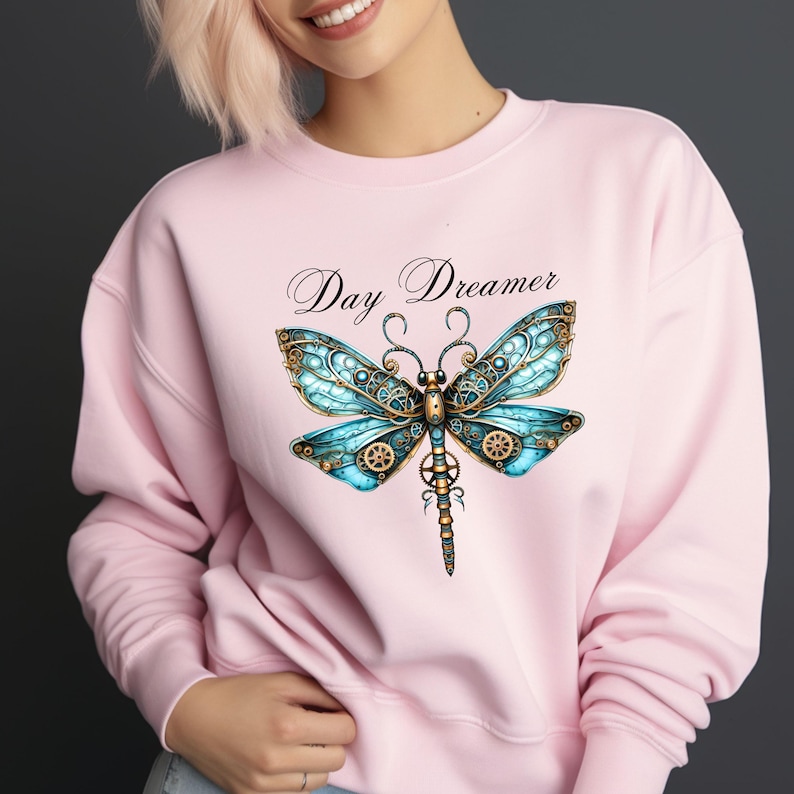 Dragonfly Shirt, Day Dreamer Steampunk Dragonfly Sweatshirt, Gift for ...