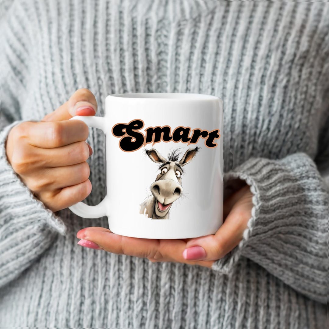 Funny Donkey Graphic Ceramic Coffee Mug, Donkey Lovers Gift, Smart ...