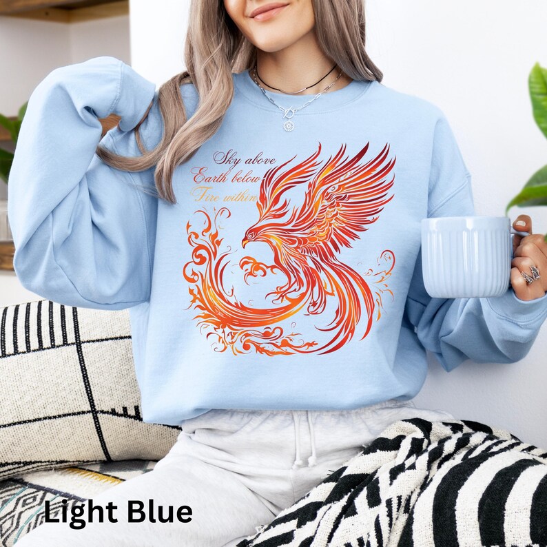Fire Phoenix Sweatshirt for Women Majestic Phoenix Graphic Sweater ...