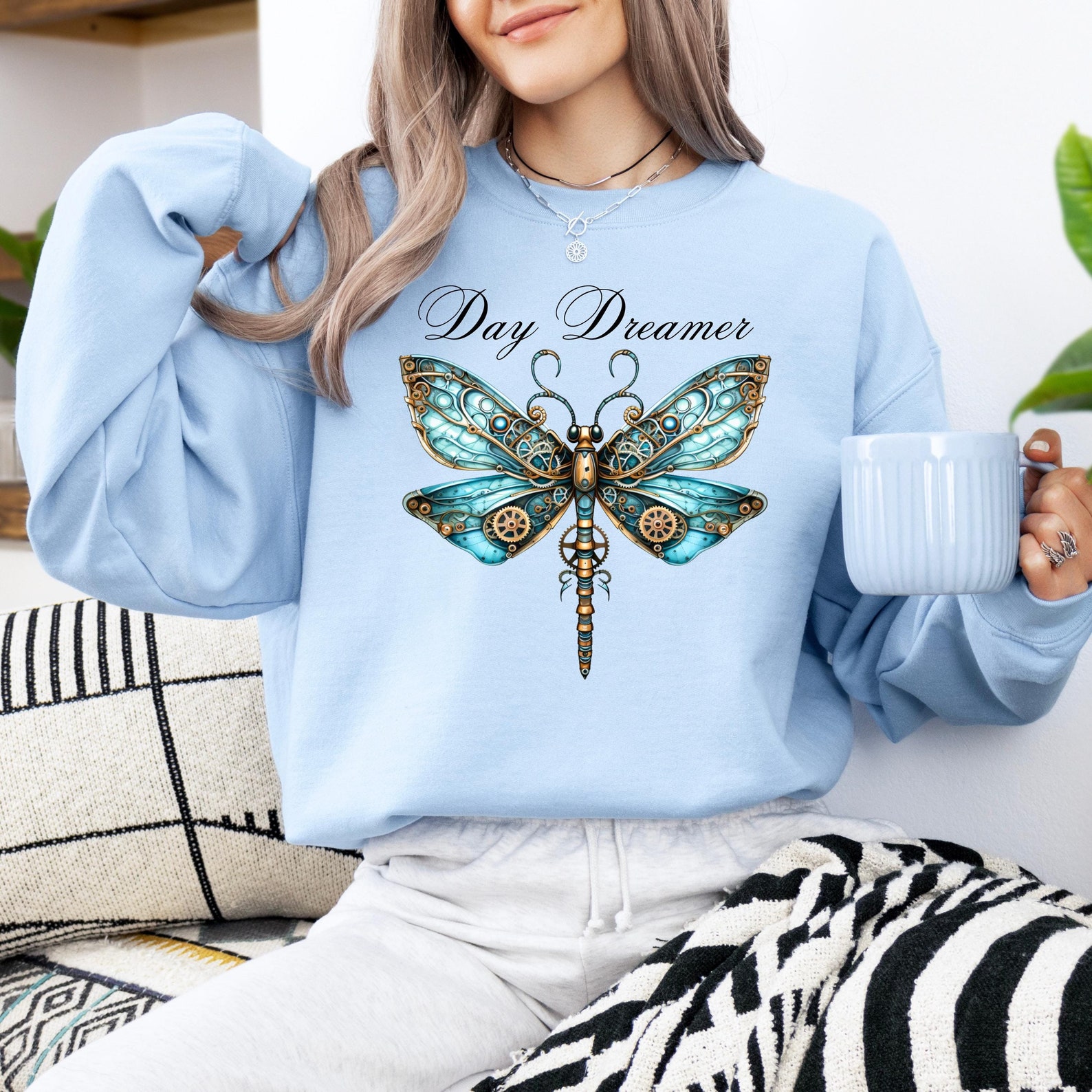 Dragonfly Shirt, Day Dreamer Steampunk Dragonfly Sweatshirt, Gift for ...