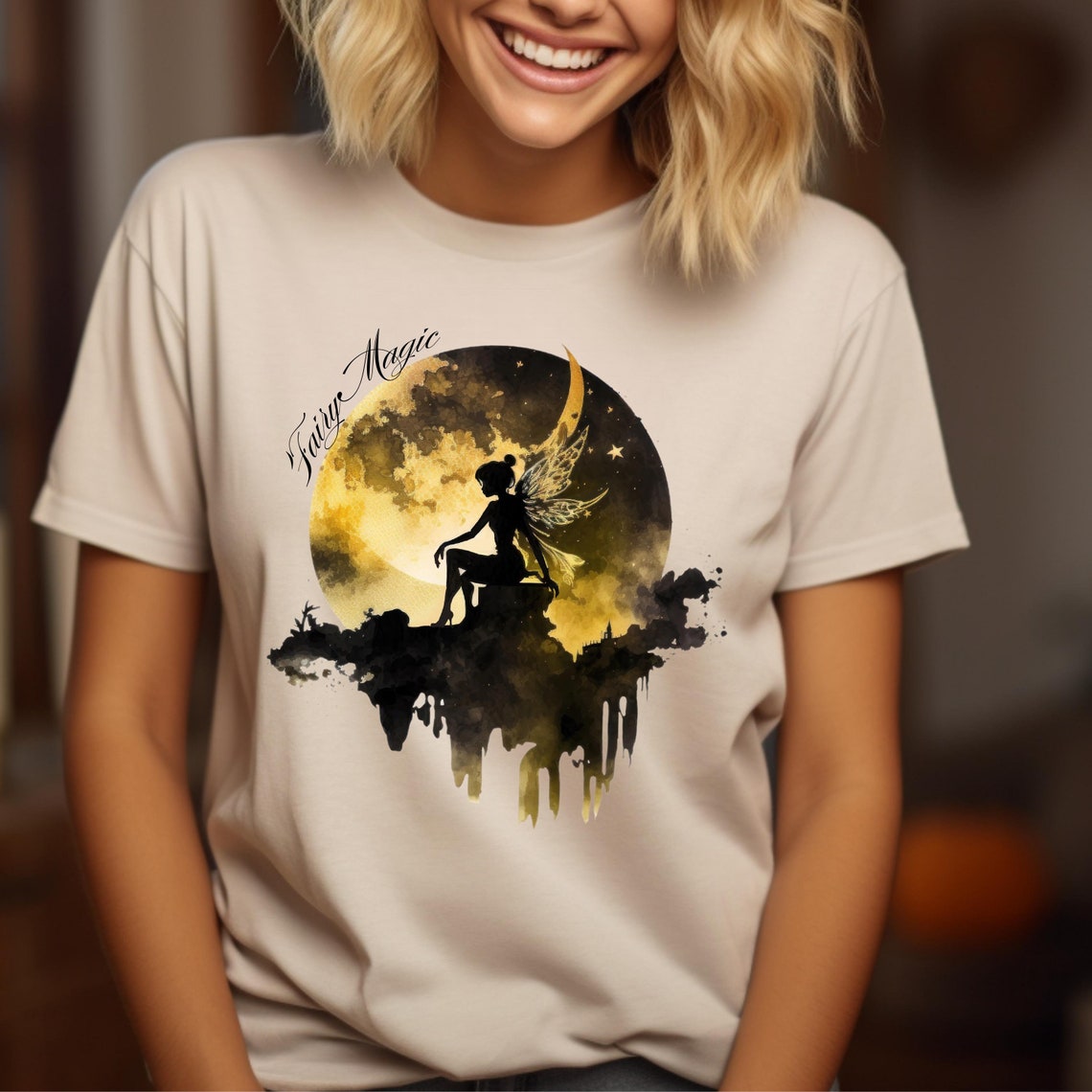 Celestial Fairy Shirt, Fairy Magic Tee, Moon Stars Tee, Magical Shirt ...