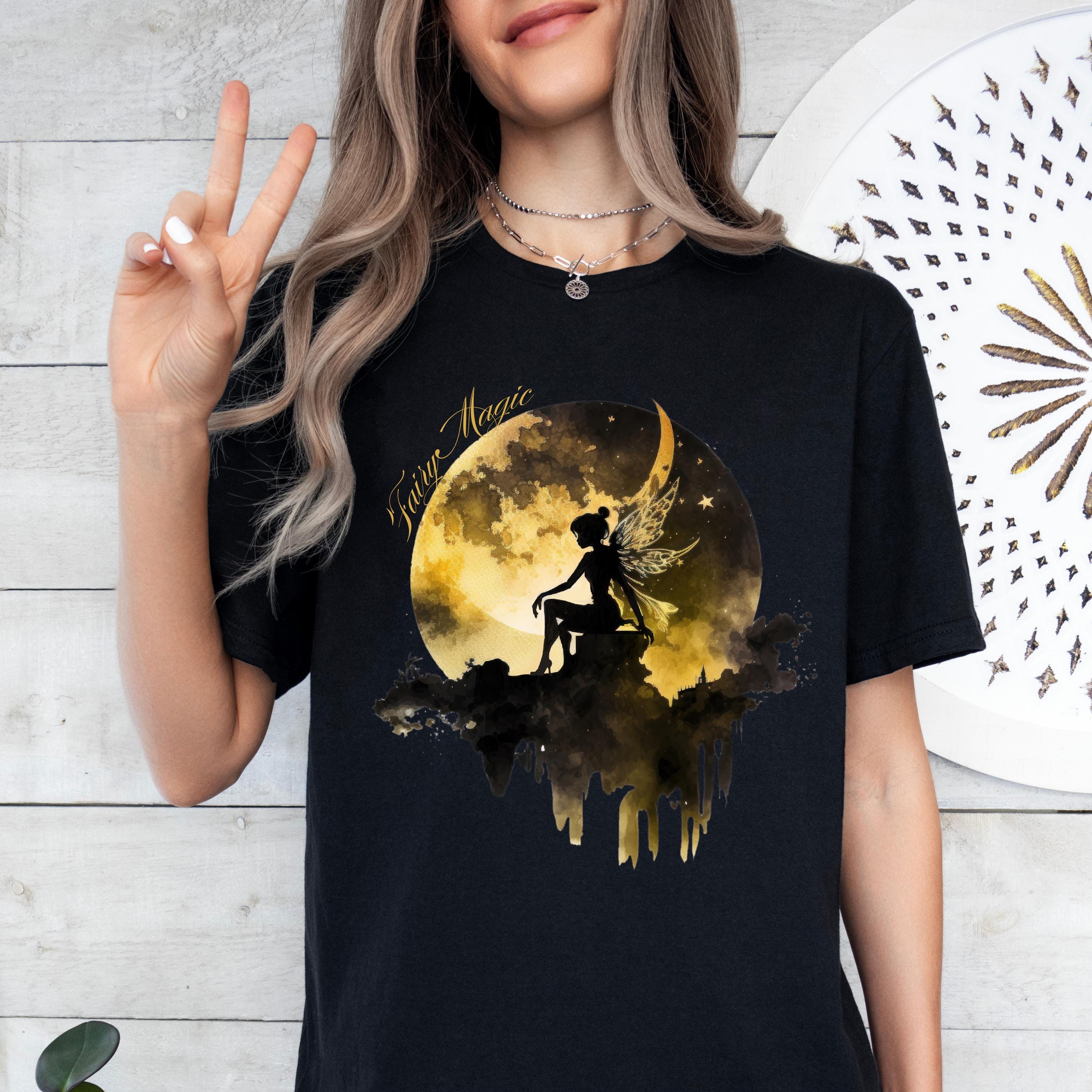 Celestial Fairy Shirt, Fairy Magic Tee, Moon Stars Tee, Magical Shirt ...
