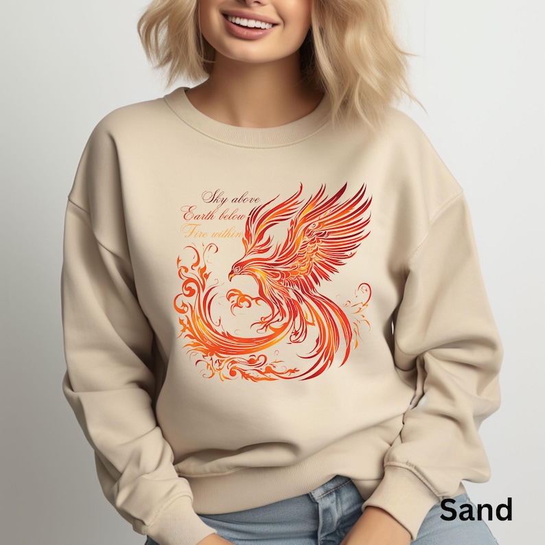 Fire Phoenix Sweatshirt for Women Majestic Phoenix Graphic Sweater ...