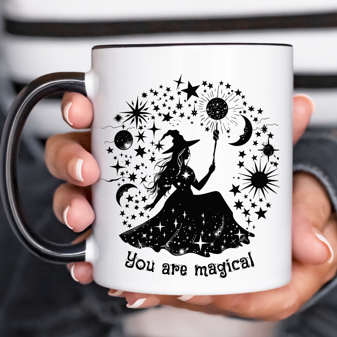 Mystical Witch Moon Stars Mug, Celestial Witch Cup, You Are Magical ...