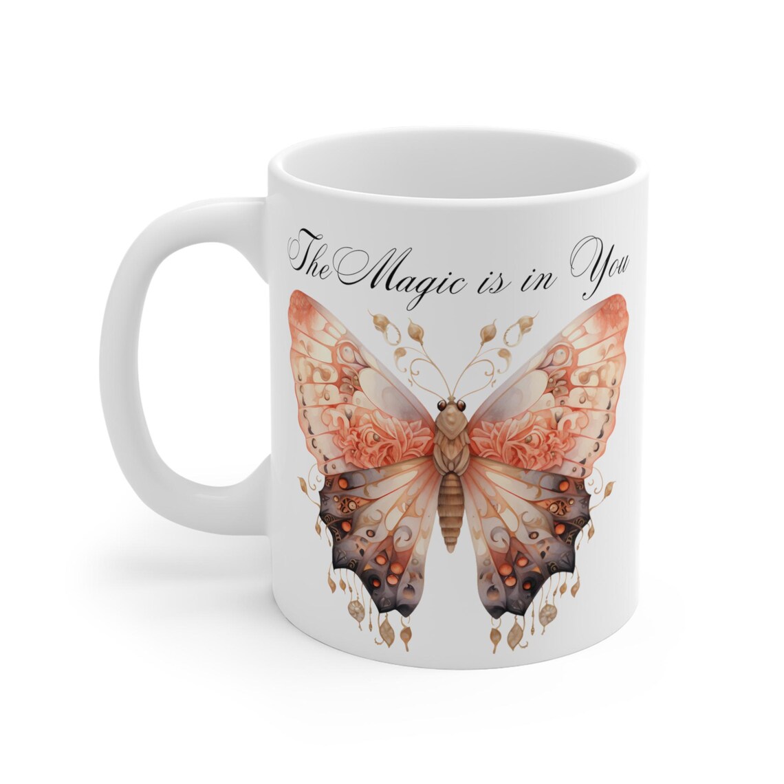 Butterfly Mug, Retro Butterfly Magic Coffee Mug, Inspiring Butterfly ...