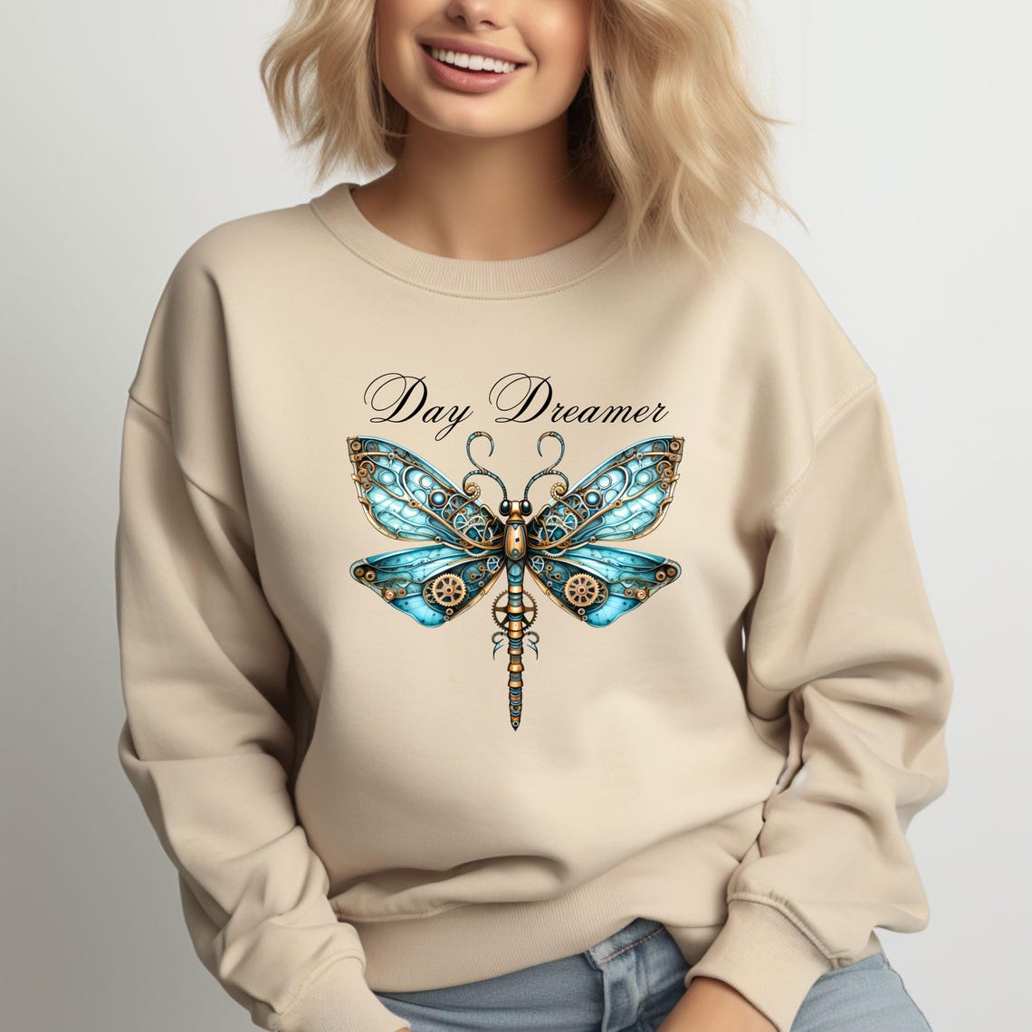 Dragonfly Shirt, Day Dreamer Steampunk Dragonfly Sweatshirt, Gift for ...