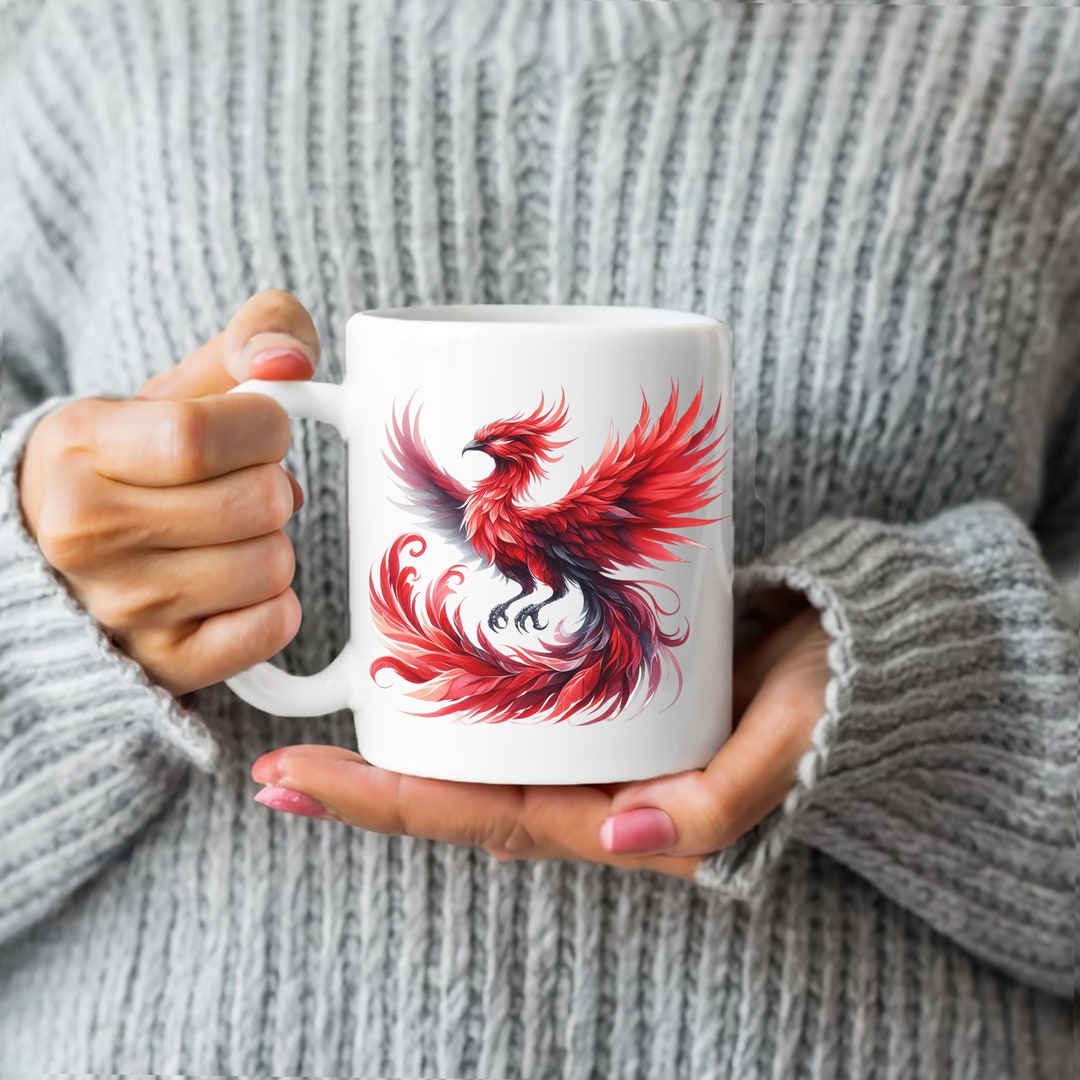 Fire Phoenix Mug, Rise From the Ashes Mug, Rebirth Inspirational ...