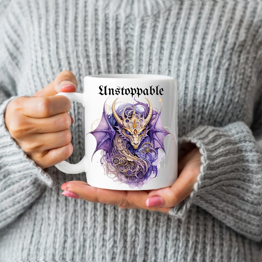 Steampunk Dragon Mug, Steampunk Fantasy Coffee Mug, Empowering Gift Mug ...