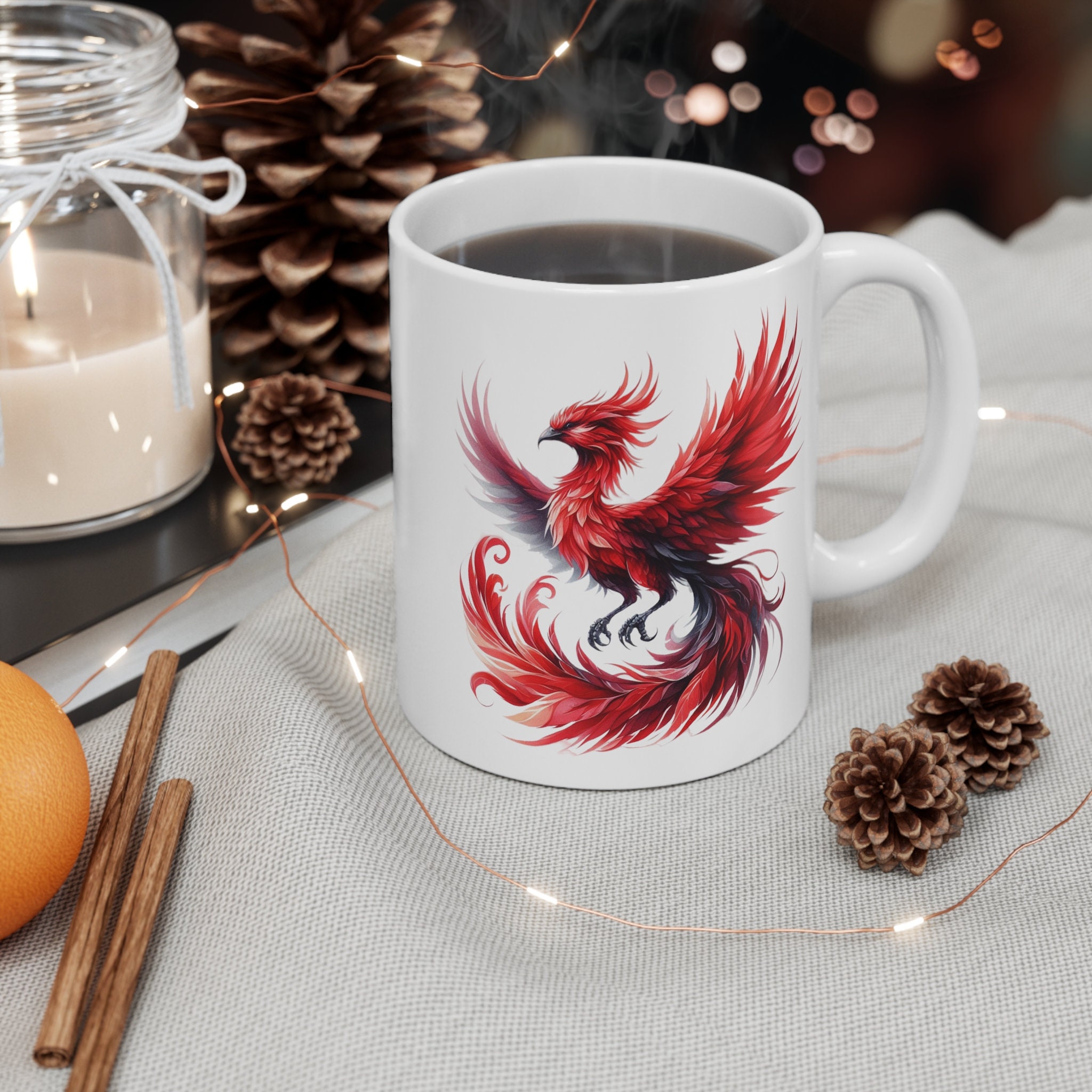 Fire Phoenix Mug, Rise From the Ashes Mug, Rebirth Inspirational ...