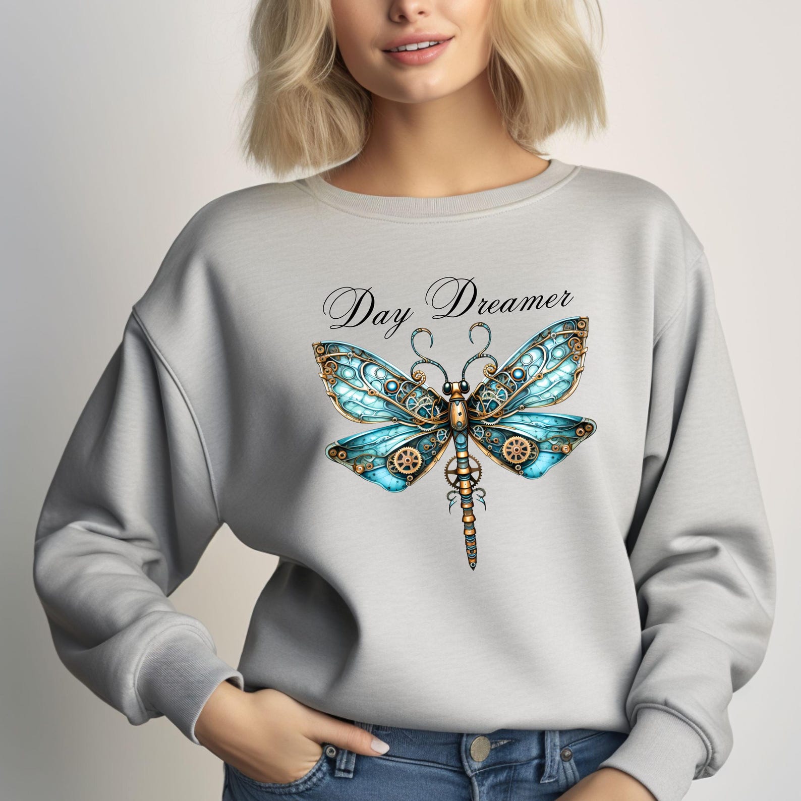 Dragonfly Shirt, Day Dreamer Steampunk Dragonfly Sweatshirt, Gift for ...