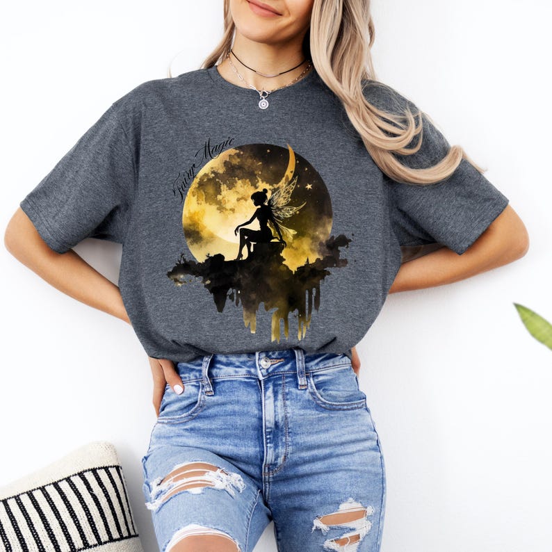 Celestial Fairy Shirt, Fairy Magic Tee, Moon Stars Tee, Magical Shirt, Celestial Vibes ...