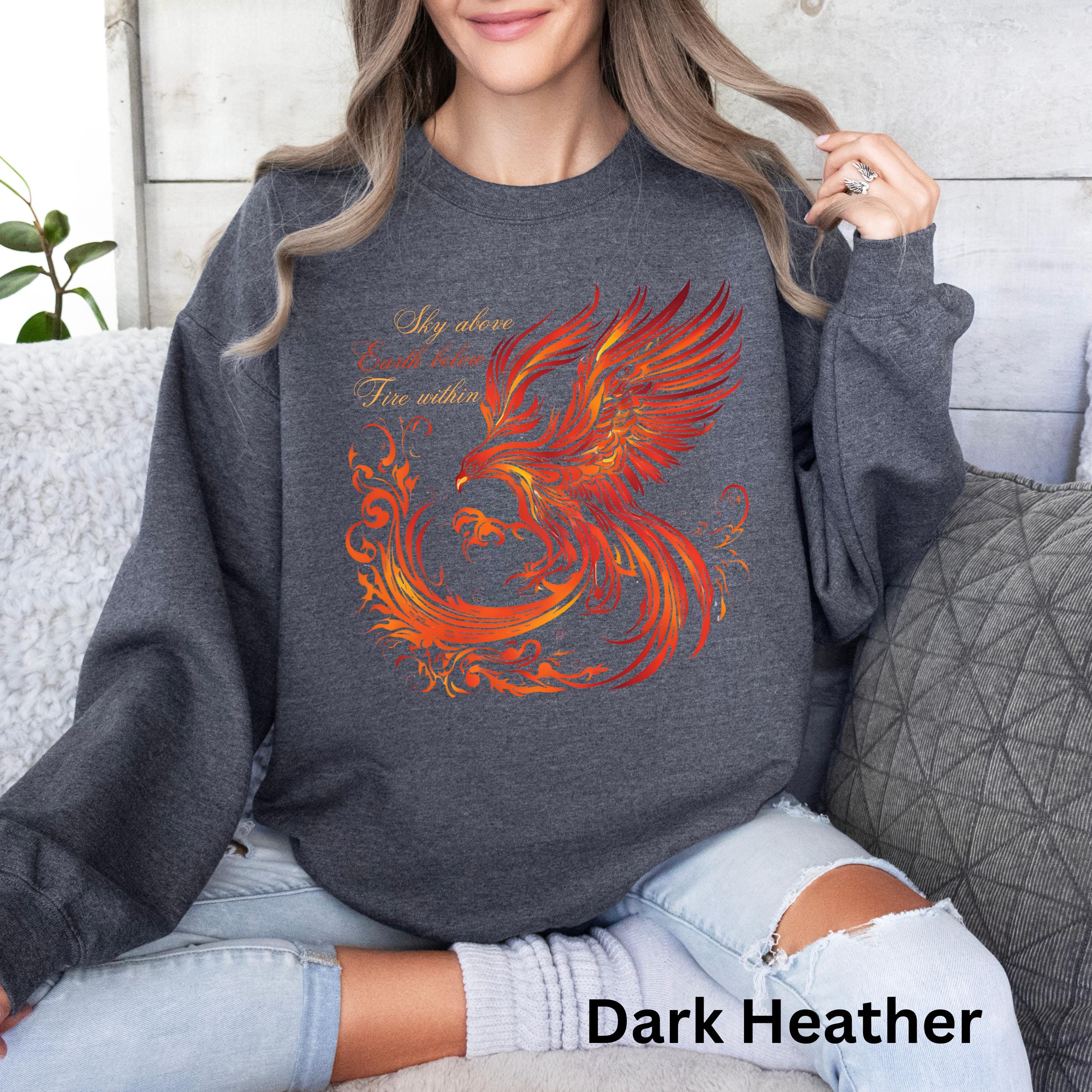 Fire Phoenix Sweatshirt for Women Majestic Phoenix Graphic Sweater ...