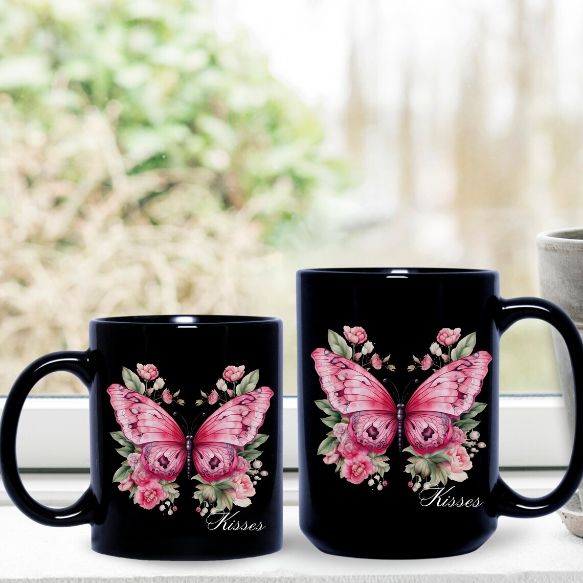 Butterfly Mug With Kisses, Butterfly Gifts for Women, Retro Butterfly ...