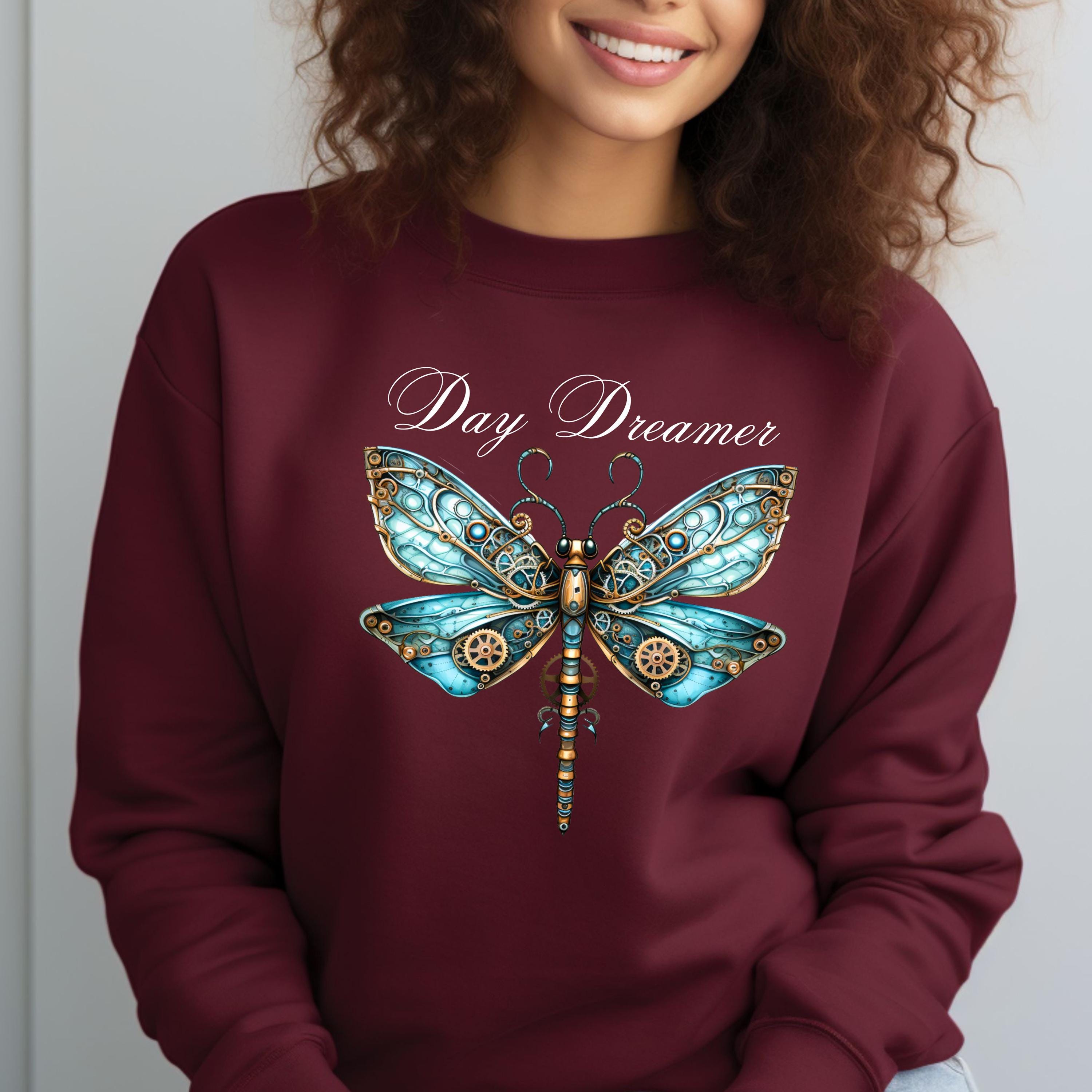 Dragonfly Shirt, Day Dreamer Steampunk Dragonfly Sweatshirt, Gift for ...