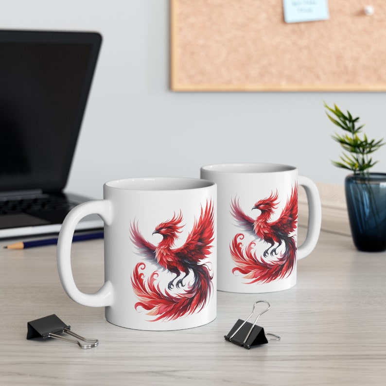 Fire Phoenix Mug, Rise From the Ashes Mug, Rebirth Inspirational ...