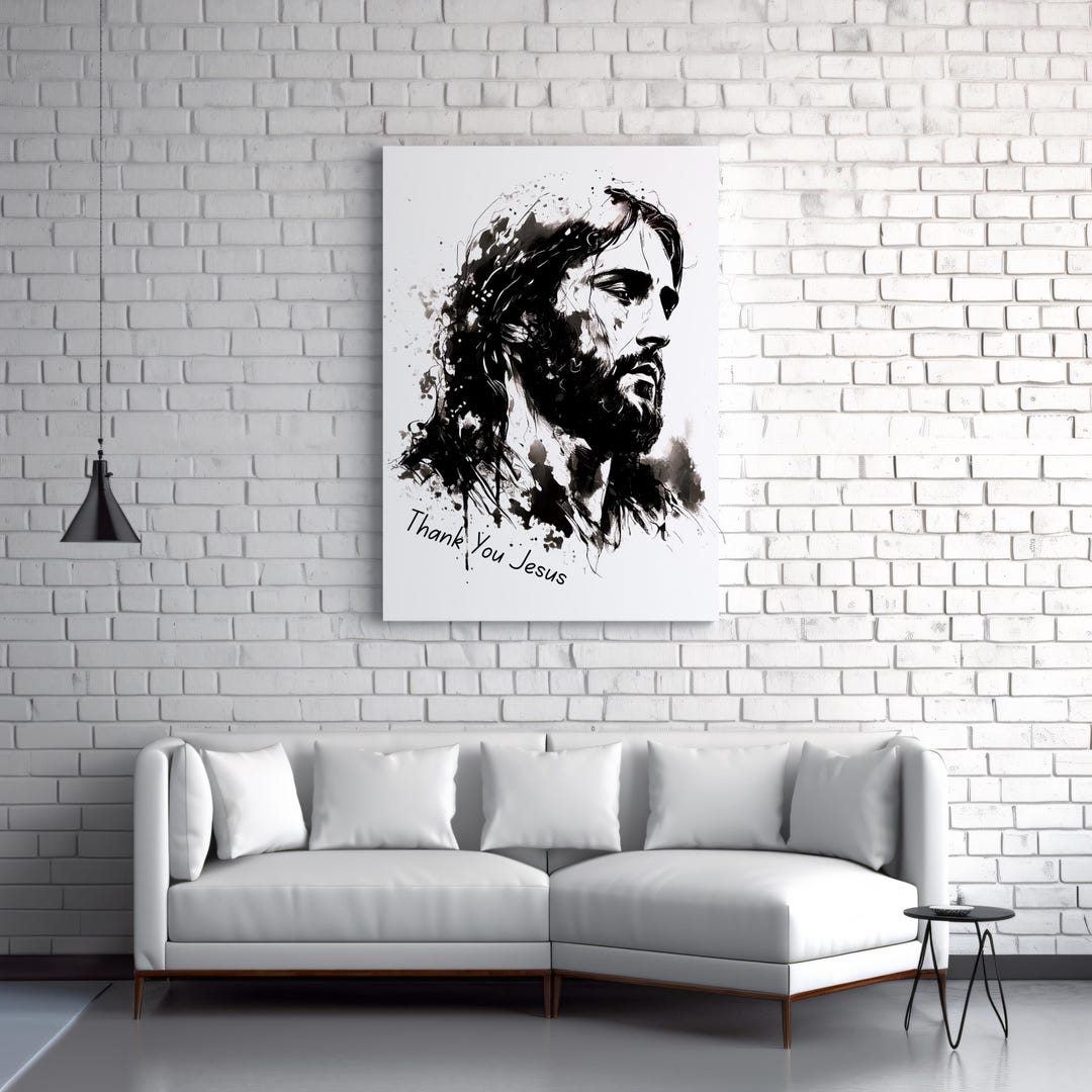 Jesus Wall Art Home Decor Jesus Canvas Art Print Thank You Jesus ...