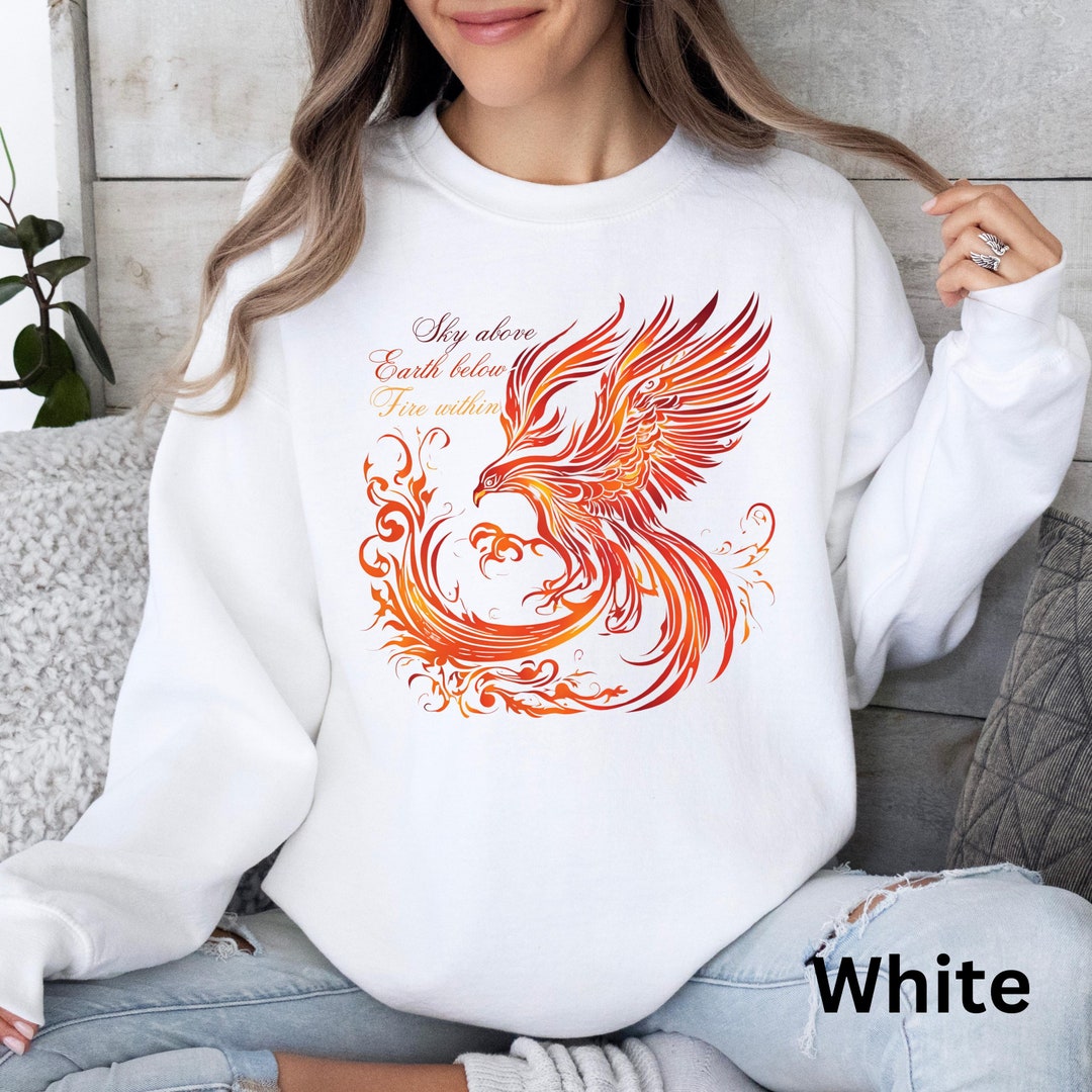 Fire Phoenix Sweatshirt for Women Majestic Phoenix Graphic Sweater ...
