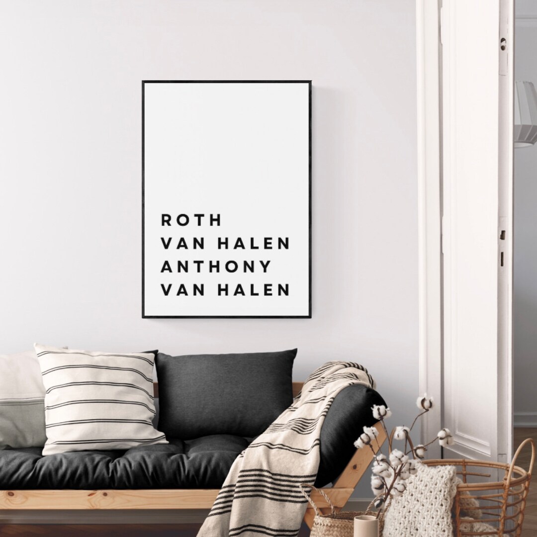 Van Halen Line up Band Members Print Poster Printable Music A2 A3 A4 A5 ...