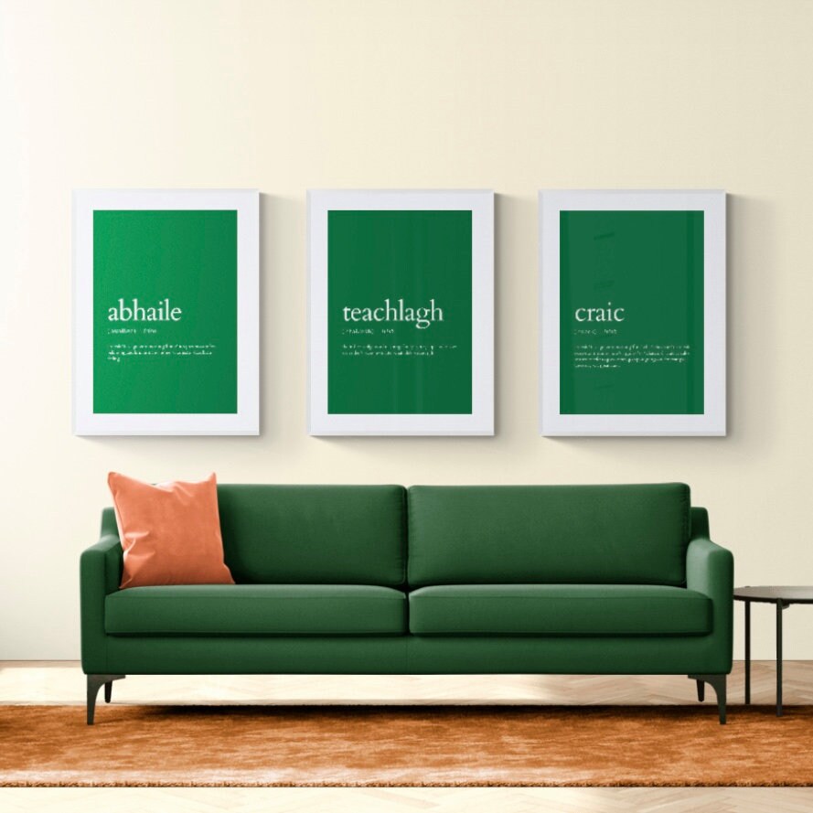 Abhaile Home Irish Definition Printable Wall Art Poster A2 A3 A4 A5 6x4 ...