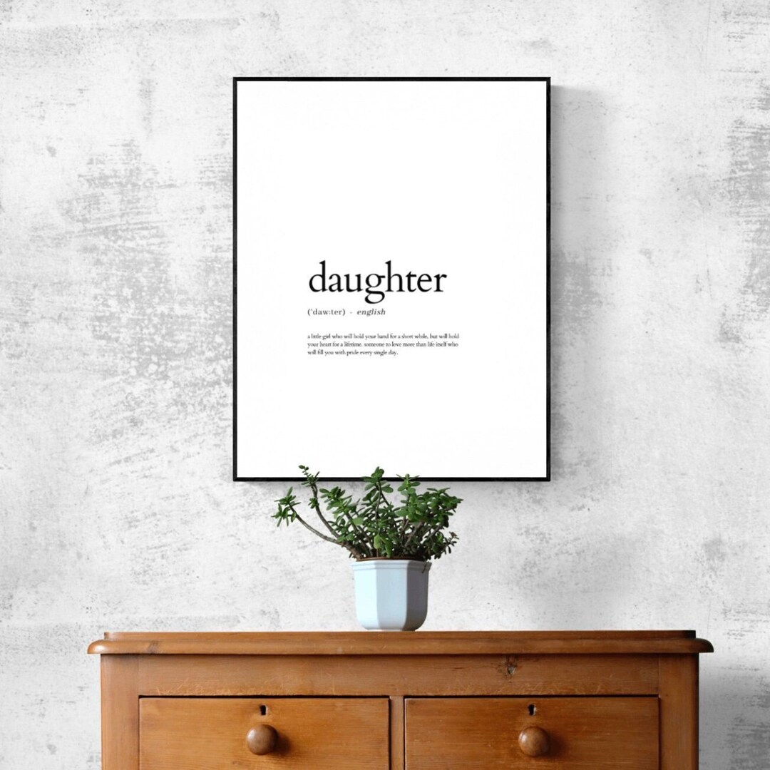 DAUGHTER Definition Print Daughter Gift New Mother Gift Mother Gift ...