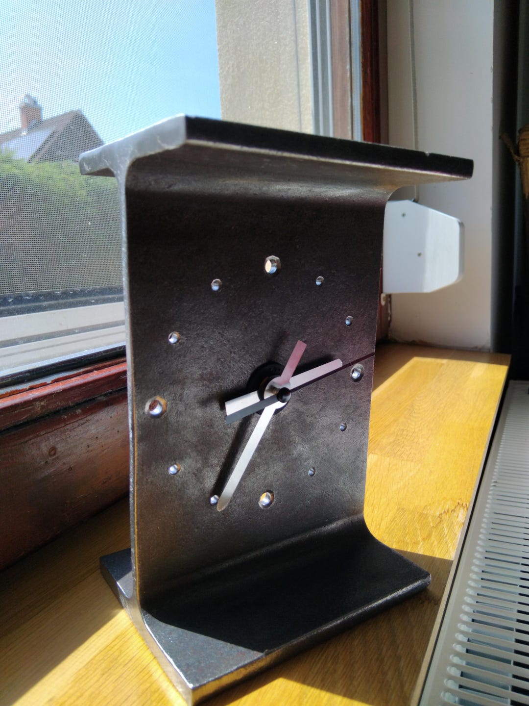 Steel I-beam Desk Clock: Industrial Office Decor - Etsy