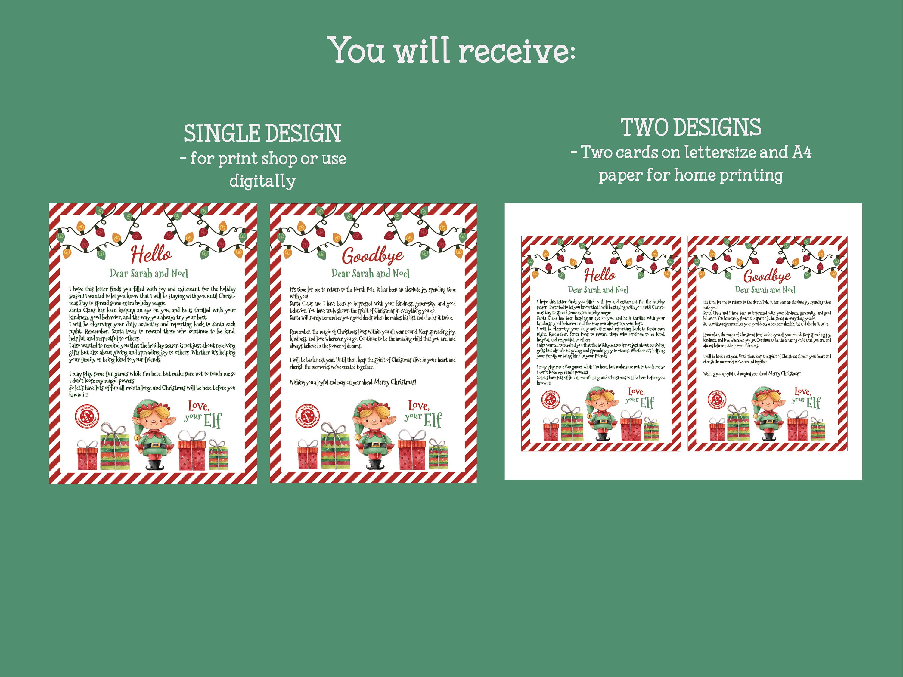 Hello and Goodbye Letter From Elf Arrival Letter Elf Departure Letter ...